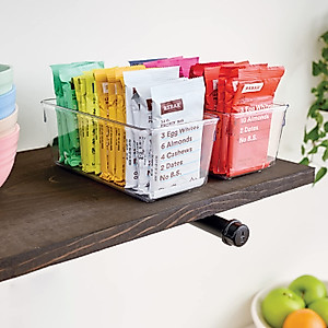 iDesign Utensil Holder and Silverware Organizer for Kitchen Utensils and Countertop Storage, The Linus Collection – Set of 2, 4" x 8" x 3", Clear