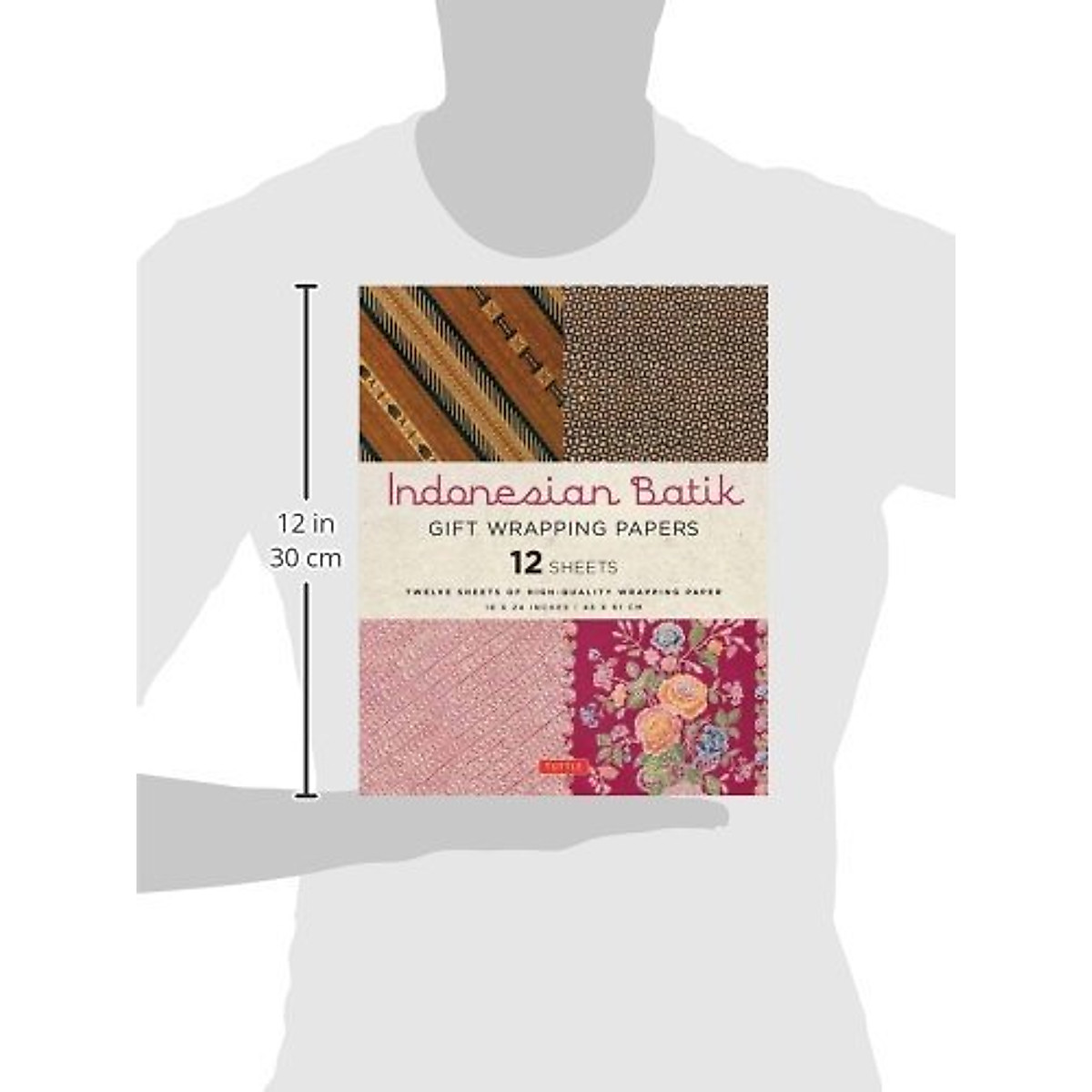 Indonesian Batik Gift Wrapping Papers - 12 Sheets: 18 x 24 inch (45 x 61 cm) Wrapping Paper