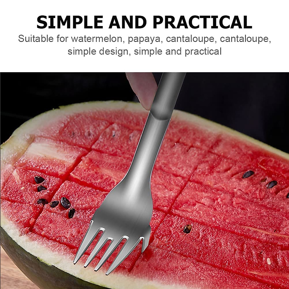 UPKOCH Vegetable Slicer Household Gadgets Stainless Steel Watermelon Slicer Fork: Watermelon Cutter Fruit Cutting Fork Vegetable Corer Cuber Carving Tool for Melon Home Tools Veggie Slicer