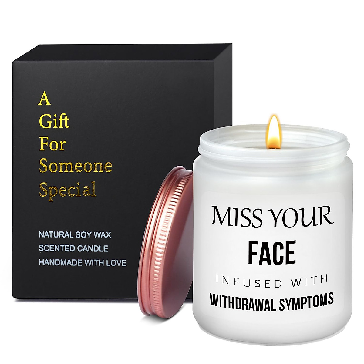 Best Friends Gifts for Women, Unique Christams Gifts for Women Birthday Present, Friendship Gifts for Women, Miss Your Face Lavender Candle Gifts for Bestie, Funny Gifts Idea for Friend Sister Mom