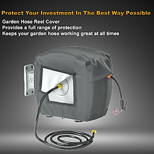 Wall-Mounted Garden Hose Reel Cover, Made of 500D Heavy-Duty Waterproof Oxford Cloth, Waterproof, Sunscreen, UV Protection, All-Weather Protection for Your Garden Hose Reel and Hose.
