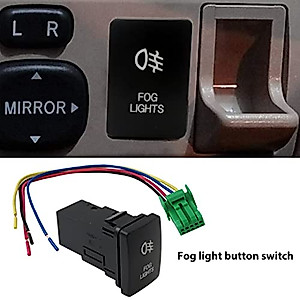 Blue Fog Light Push Button Switch LED Push Switch for 2021 Toyota Tacoma SR5 Extended Cab Pickup 4-Door