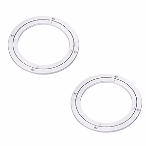 NUZAMAS Set of 2 125mm(5inch) Heavy Duty Aluminium Alloy Rotary Table Bearings Turntable Round Dining Table Smooth Swivel Plate for Tabletop Serving Trade Show Displays