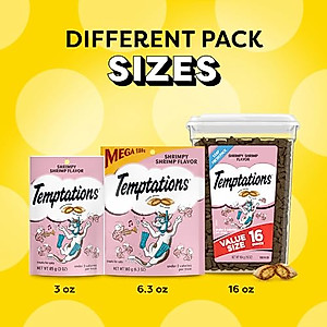 Temptations Classic Crunchy and Soft Cat Treats Shrimpy Shrimp Flavor, 6.3 oz. Pouch