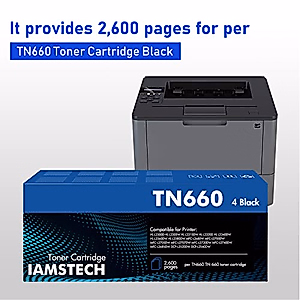 iamstech TN 660 TN-660 TN660 4-Pack High Yield Black Compatible Toner Cartridge Replacement for HL-L2380DW HL-L2300D HL-L2320D HL-L2340DW MFC-L2700DW MFC-L2740DW DCP-L2540DW Printer