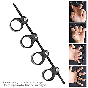 Finger Expander, Expand Finger Training Tool Musical Instrument Expander Piano Finger Separator Resistant Stretching Finger Exerciser for Piano Guitar(Black Large, Adjustable Span)