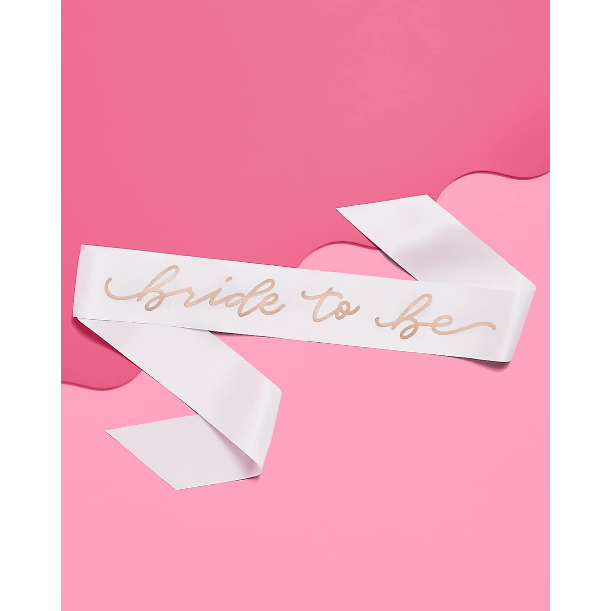 xo, Fetti Bachelorette Party Sash + Bride Headband - White + Rose Gold | Bachelorette Party Decorations Kit - Sash for Bride | Bridal Shower Gift Supplies