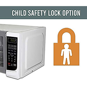 Farberware Countertop Microwave 700 Watts, Cu. Ft. - Microwave Oven With LED Lighting and Child Lock - Perfect for Apartments and Dorms - Easy Clean Grey Interior, Retro White