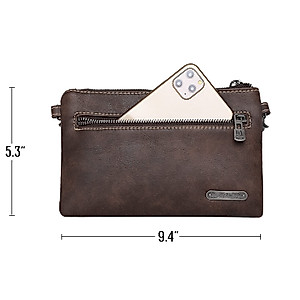 Montana West Cowhair Leather Crossbody Bag Cell Phone Purse Wallet For Women Western Cowgirl Small Clutch Shoulder Bag RLH-005CF