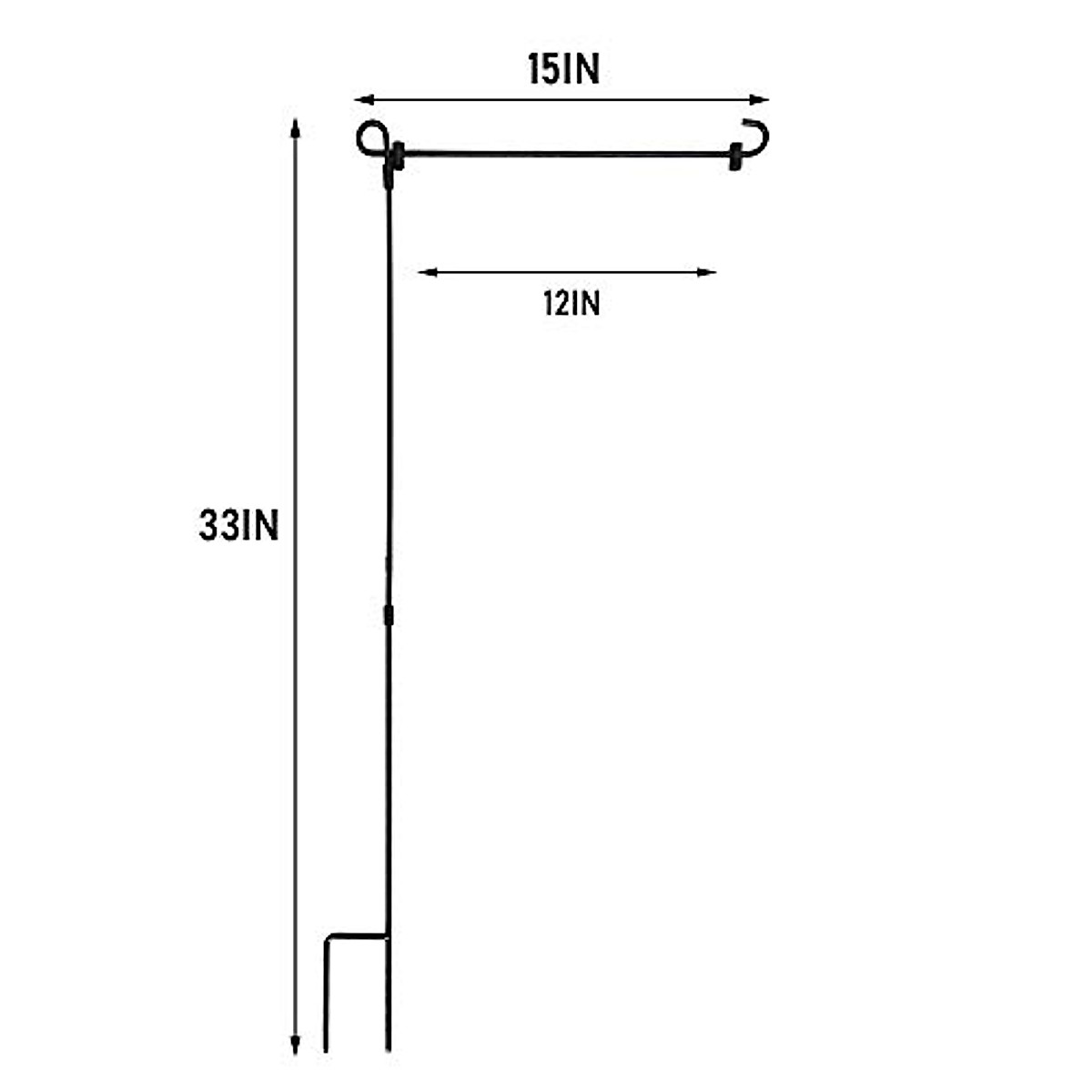 MIPON 3 Pack Garden Flag Stand Holder Stakes, Iron Weather Proof Paint with Flag Stoppers and Clip, without Flag