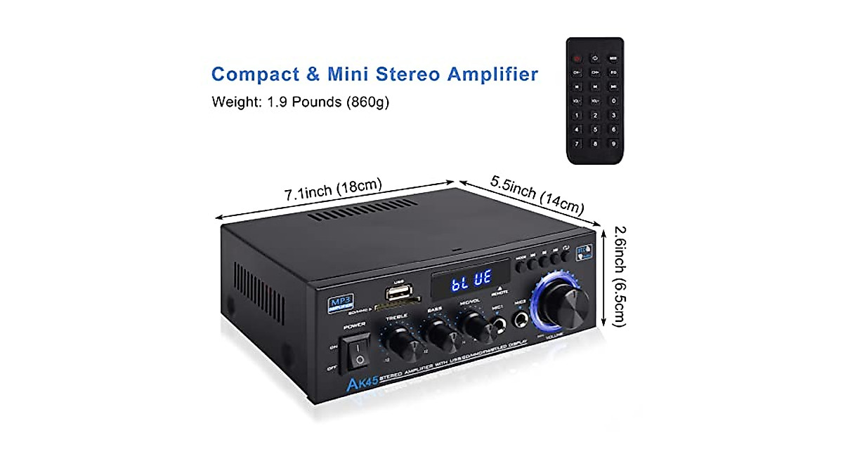 Daakro 300W Dual Channel Stereo Amplifier with Bluetooth 5.0