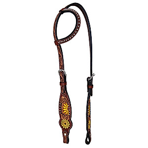 Rafter T Ranch Company Rafter T Beaded Sunflower Single Ear Headstall Beadedsunflower N/A