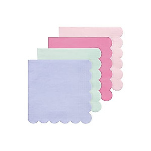 Meri Meri Disposable Paper Napkins (Pack of 20), Scalloped Edge, 2 Sizes, 15 Colors, Party Napkins