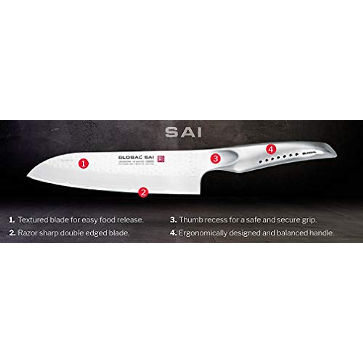 Global SAI-04, SAI Vegetable Knife, 7-1/2", Stainless Steel