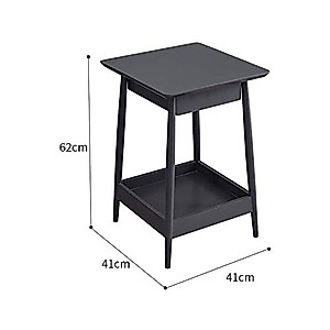 ZHAOLEI Steady Pine Wood Storage Cabinet Stable Bedside Table Nightstand Easy Install, Black