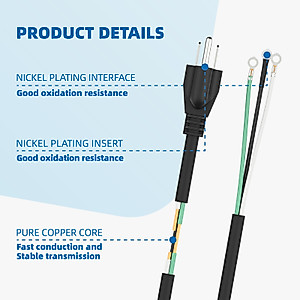 95104L Circular Saw Replacement Cord Assembly - Heavy Gauge Power Cord for SKIL SAW SPT77W, SPT77WM, SPT77WML, SPT78W, SPT70WM, SPT78MMC, SPT70V, SPT55 for Skilsaw Saw Power Cord Part
