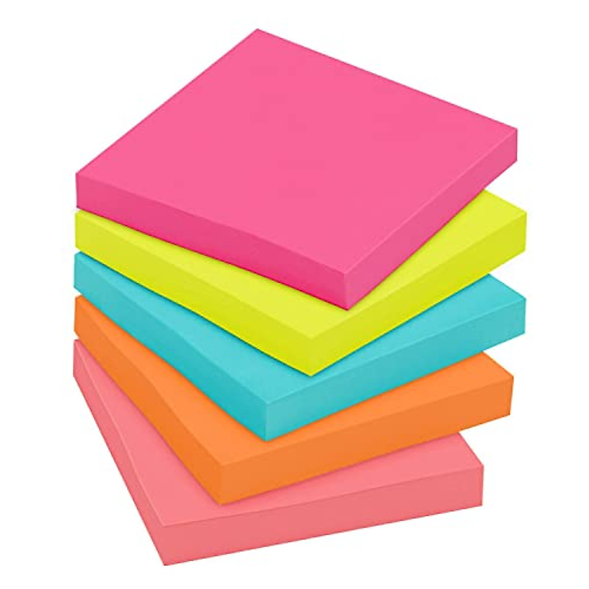 Post-it Notes, 3x3 in, 14 Pads, America's #1 Favorite Sticky Notes, Poptimistic Collection, Bright Colors (Acid Lime, Aqua Splash, Guava, Neon Green, Power Pink, Vital Orange)Recyclable (654-14AN)