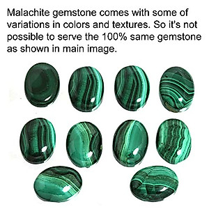 JEWELOPORIUM 925 Silver Ring for Women Green Genuine Malachite Stone Boho Silver Ring Size 8.5 Thanksgiving Gift Statement Jewelry