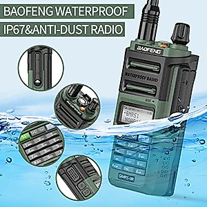 GMRS Radio Baofeng GMRS-9R 5W Rechargeable Two Way Radio for Adults,Waterproof IP67,NOAA Scanning&Receiving with Extra Original Battery,Programming Cable,Tactical Antenna,Speaker Mic,Tactical Bag