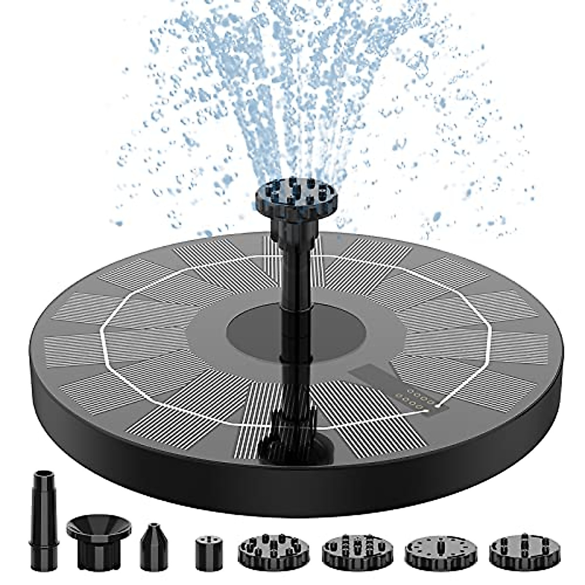AISITIN 2.5W Solar Bird Bath Fountain Pump & 3.5W LED Solar Fountain Pump with Colorful Lights & 3000mAh Battery, Solar Water Fountain Pump for Garden, Ponds, Fish Tank and Outdoor