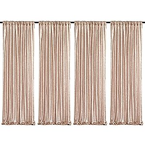 Sequin Backdrop 4 Packs 2ftx8ft Champagne Shimmer Baby Shower Curtains Wedding Party Background Drapes Photograph