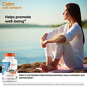 Doctor's Best Calm with Zembrin, Stress & Mood Support, 25mg Veggie Caps, 60Count (DRB-00456)