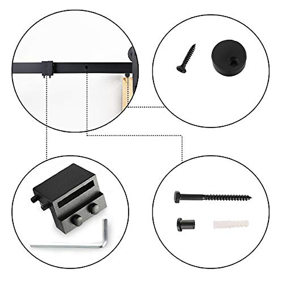 YIGOLD 12ft Sliding Barn Door Hardware Kit,Hardware for Barn Doors Antique Style,Slide Smoothly Quietly,Factory Outlet Upgraded Version Quality Carbon Steel-(J Shape Hanger,Double Door;Black)