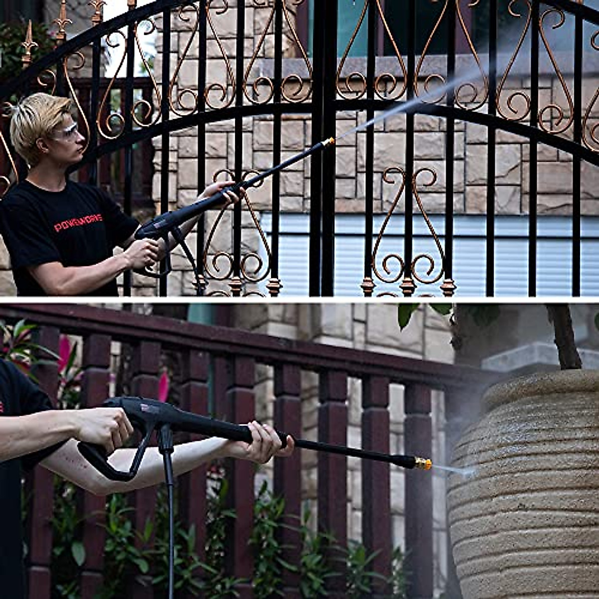 POWERWORKS Electric Pressure Washer,1800 PSI 1.1 GPM Power Washers,13-Amp Pressure Washers with 25ft High Pressure Hose and 3 Nozzles for Car Garden Cleaning (PWMA Certified)