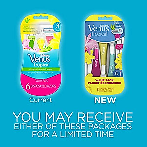 Gillette Venus Tropical Value Pack 6 Disposable Razors 3 Blades
