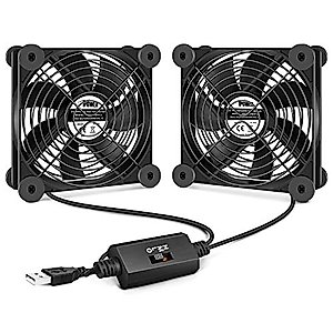 iPower Silent Dual 120mm USB Fan with Speed Controller for Indoor Plant Stand Shelf Ventilation Circulate Air