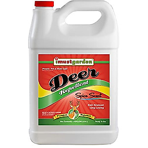 I Must Garden Deer Repellent: Spice Scent Deer Spray for Gardens & Plants – Natural Ingredients – 1 Gallon Ready to Use Refill