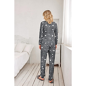 Ekouaer 2 Pack Women's Pajama Set Long Sleeve Top With Jogger Pants Lounge Sets Sleepwear Loungewear with Pockets