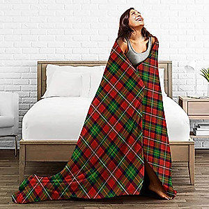 Throw Blanket Scottish Tartan Boyd Plaid Ultra-Soft Flannel Blanket Lightweight Home Decor Fleece Blanket Luxurious Carpet for Men Women Kids 80"X60"