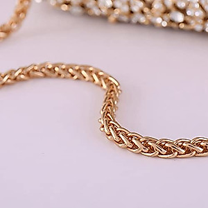 DEBIMY Ladies Elegant Formal Evening Bag Sparkly Clutch Glittering Rhinestone Crystal Handbag and Purse for Wedding Party Gold Colorful