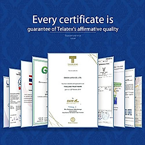 TalatexHome Premium Natural Latex Mattress Topper, Organic Cotton Cover No Memory Foam Chemicals, Help Relief Shoulder & Back Pain (3" King)