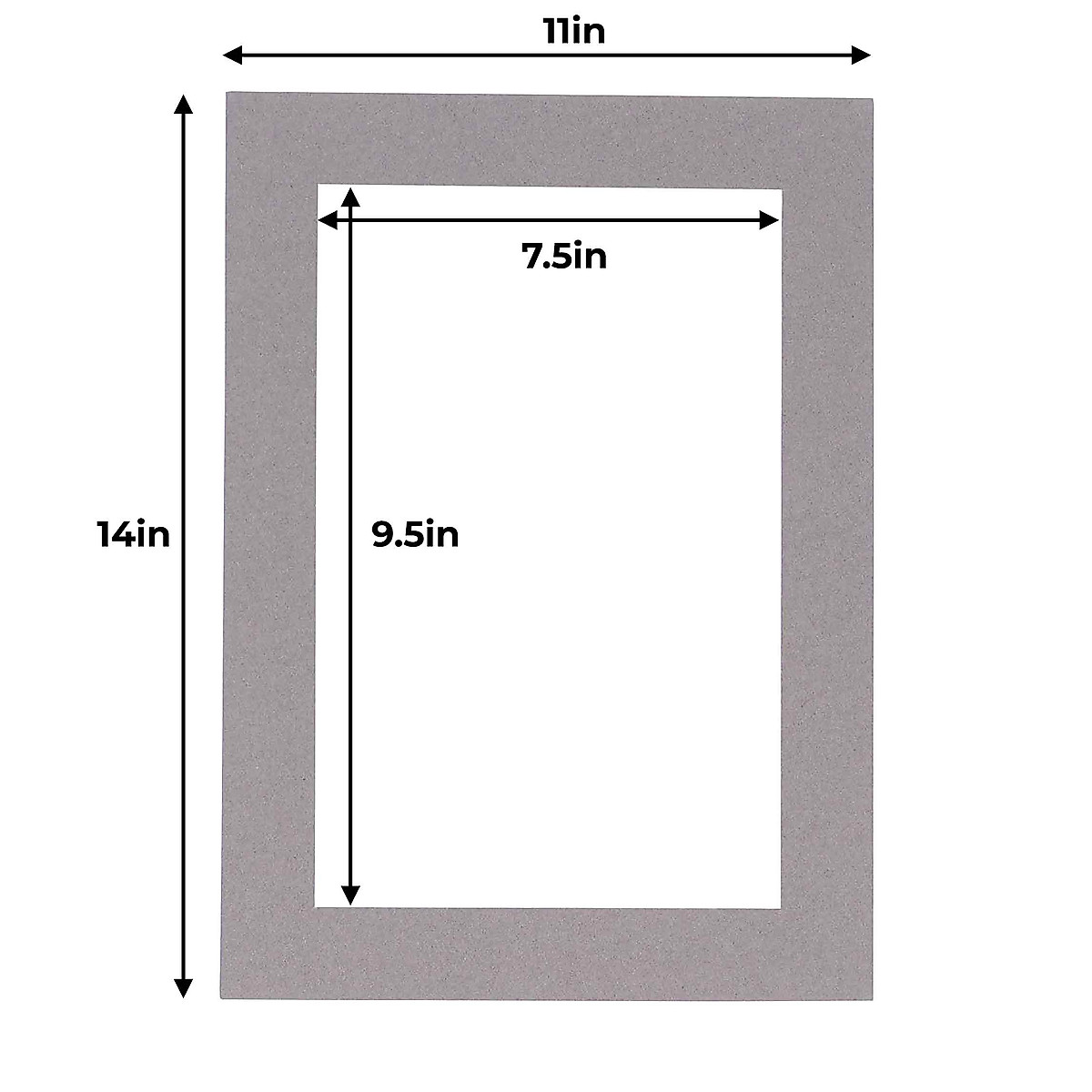 8x10 Mat for 11x14 Frame - Precut Mat Board Acid-Free Charcoal 8x10 Photo Matte Made to Fit a 11x14 Picture Frame, Premium Matboard for Family Photos, Show Kits, Art, Picture Framing, Pack of 1 Mat