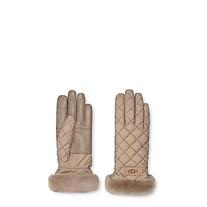 UGG Quilted Performance Tech Gloves with Microfur Lining Putty SM-MD