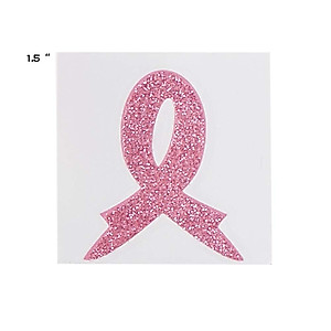 72pcs Pink Ribbon Breast Cancer Awareness Glitter Tattoo Sticker Foundation/Event/Walk/Run