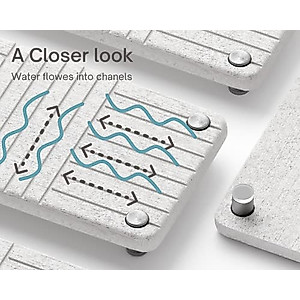 DISCHOOL Instant dry sink organizer, lifestyle bathroom countertop sink tray for soap bottles. Fast drying stone bathroom sink tray/bathroom sink caddy