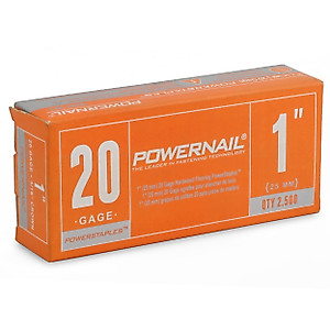 Powernail PS10020 20-Gauge 3/16-Inch Crown 1-Inch Length Chisel Point Collated Galvanized Staples (Box of 2500)