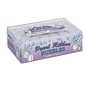 Unique Pearl Ribbon Bubble Favors-0.6 Oz, White, 24 Pcs