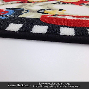 Wolala Home Non-Slip Rubber Backing Kitchen Rug Sets Chef and Black White Checkered Pattern Area Rugs for Kithen Floor/Door/Dinning Room Washable/Easy Clean Mat (Red, 1'3x2'0+1'3x4'0)