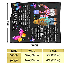 SHUIHAN to My Bestie Blanket, Ultra-Soft Fuzzy Fleece Throw Blanket, Friendship for Women, Teen Girls, Besties, Sister, Birthday Gift Blankets, 51''x59''