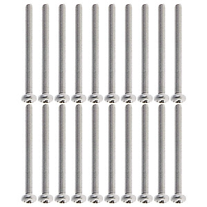 MroMax 30Pcs M2.5 x 30mm Pan Head Phillips Machine Screws, 304 Stainless Steel 18-8, Fully Thread, Metric Silver Gray Cross Head Screws Bolts for Computers, Camera and Other Small Electronic Devices