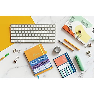 12 Months Undated Planner Daily Weekly And Monthly Hourly Scheduling to Hit Your Goals,8.3 x 5.8" Faux Leather Hardcover, Start Any Time (orange)