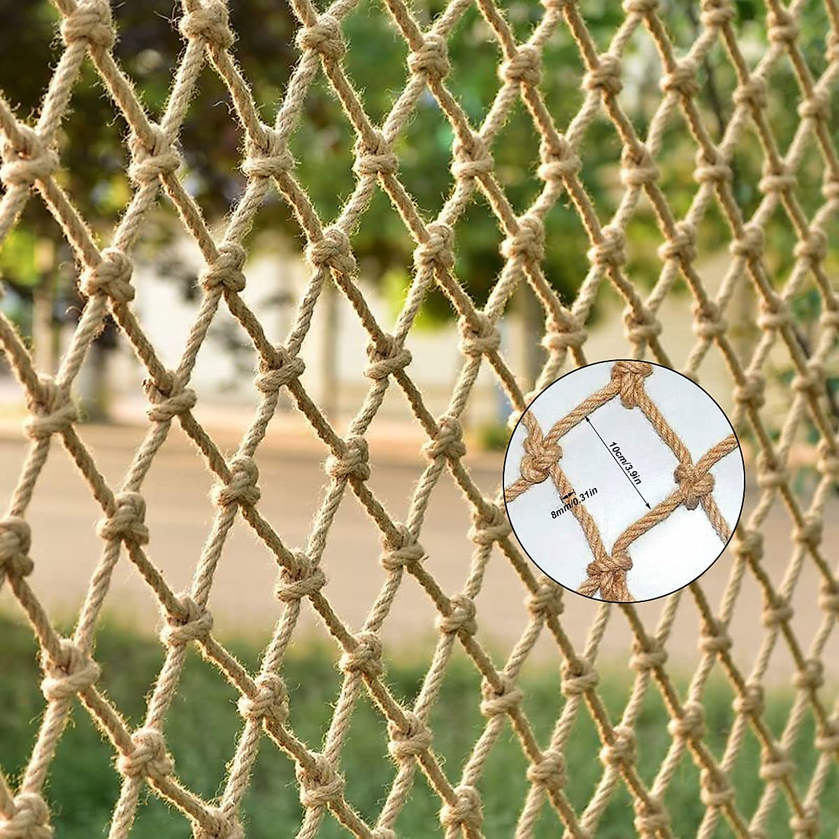 KACQIHTU Hemp Rope Net Child Safety Net Rope Fence Stairs Balcony Railings Garden Playground Safety Protection Rope Netting Climbing Net for Kids