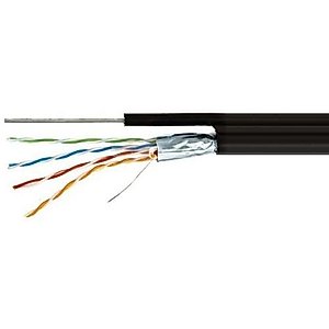 Certicable 100' Ft. Cat-5E Outdoor Shielded Aerial SELF Supporting with Steel Messenger No Connectors