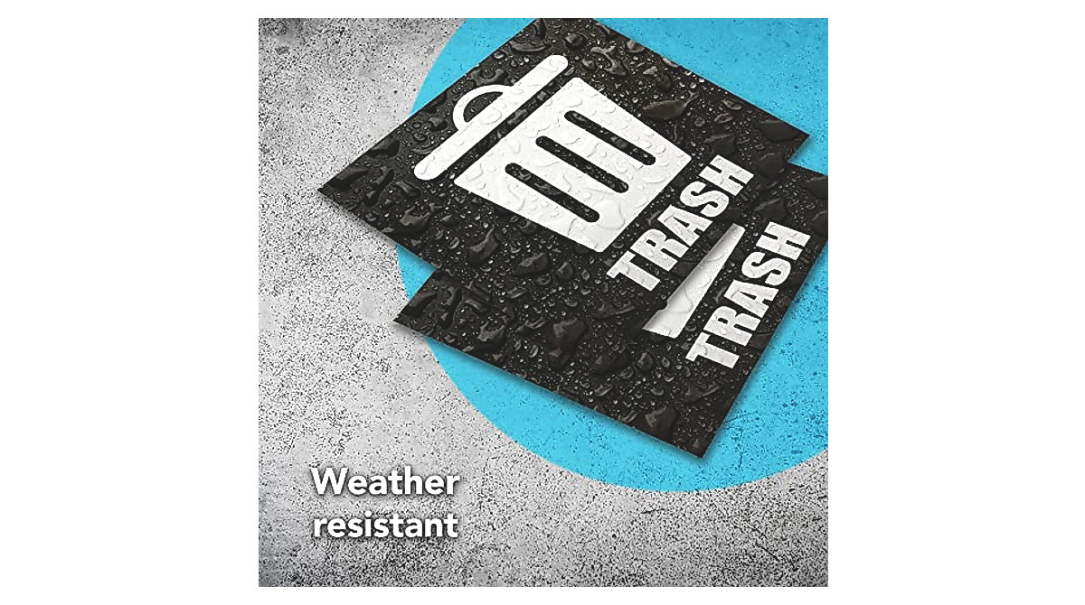2 PCs Trash Stickers - Durable Waste Management Decals
