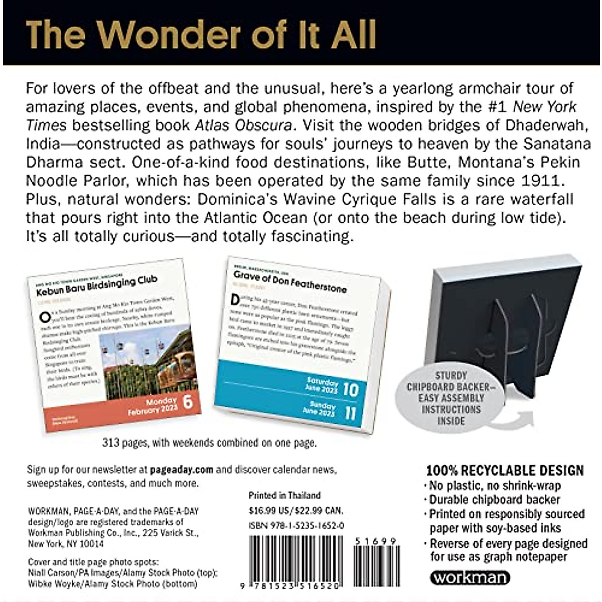 Atlas Obscura Page-A-Day Calendar 2023: 365 Days of Extraordinary Destinations, Bizarre Phenomena, and Other Hidden Wonders