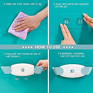 DOERDO 2Pcs Wall Mount Pot Lid Organizer, Cabinet Door Organizer, Adjustable Wall Mount Pot Lid Rack and Pan Organizer for Kitchen, Grey,Blue